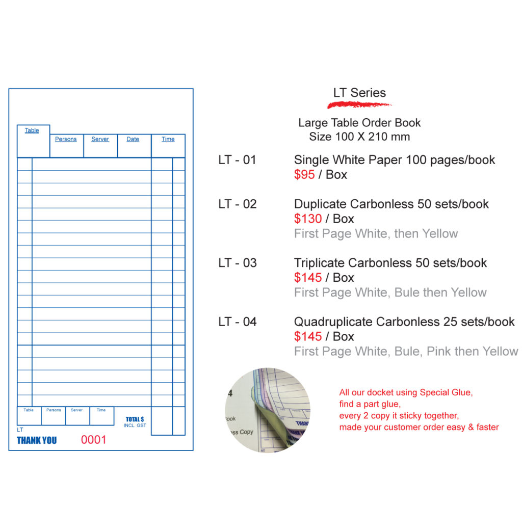 LT-02 Large Size Duplicate Carbonless Docket Book – HR Design & Printing